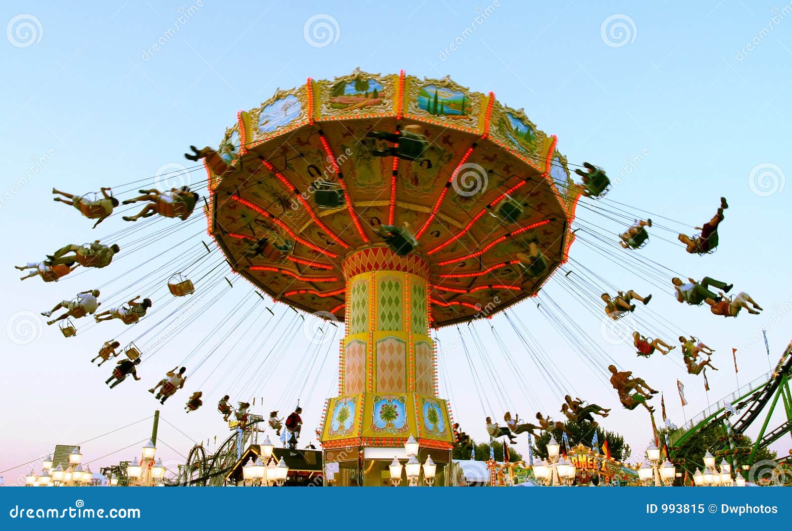 Merry Go Round Carousel Childhood Entertainment. Vintage Playground ...