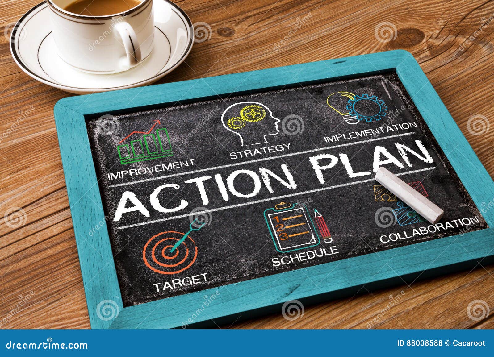 Action Plan Chart with Keywords and Elements Stock Photo - Image of ...