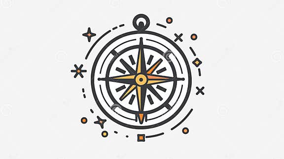 Action Plan Compass Icon for Strategic Direction Visualization Stock ...
