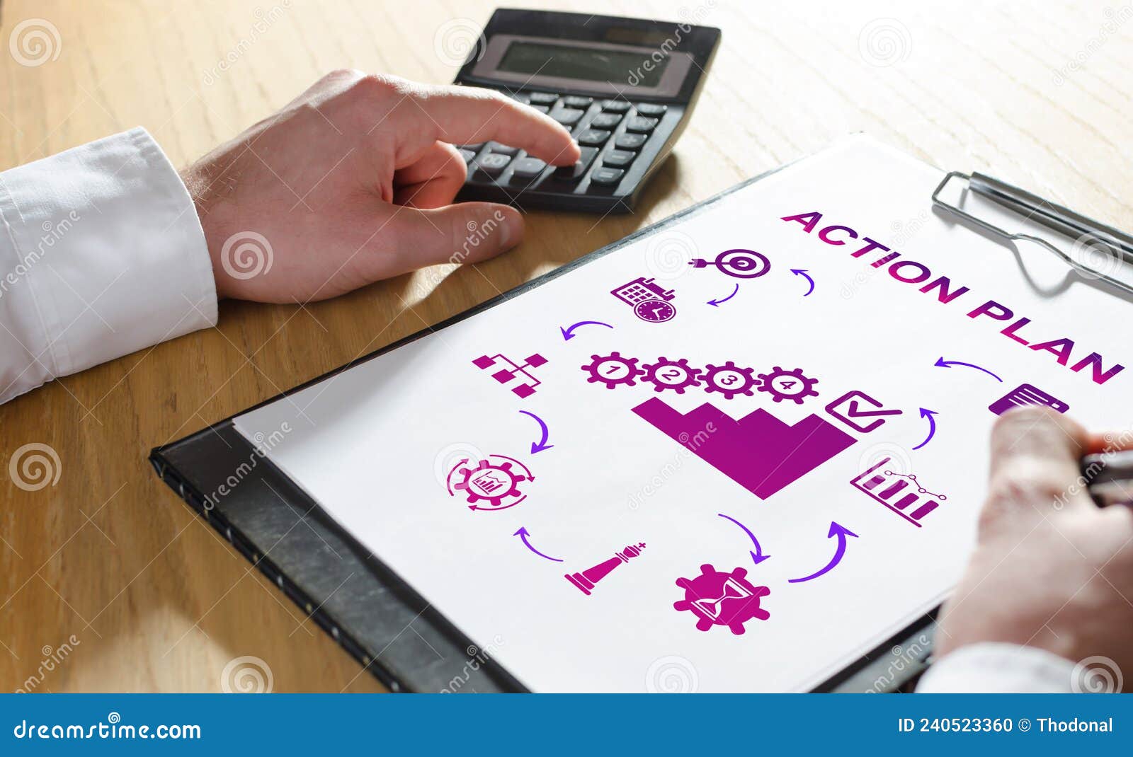 Action Plan Concept on a Clipboard Stock Photo - Image of step ...