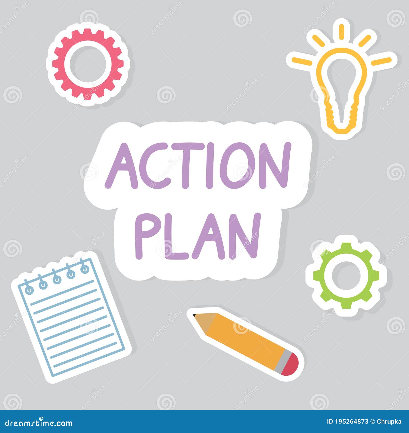 Action plan concept stock vector. Illustration of document - 195264873