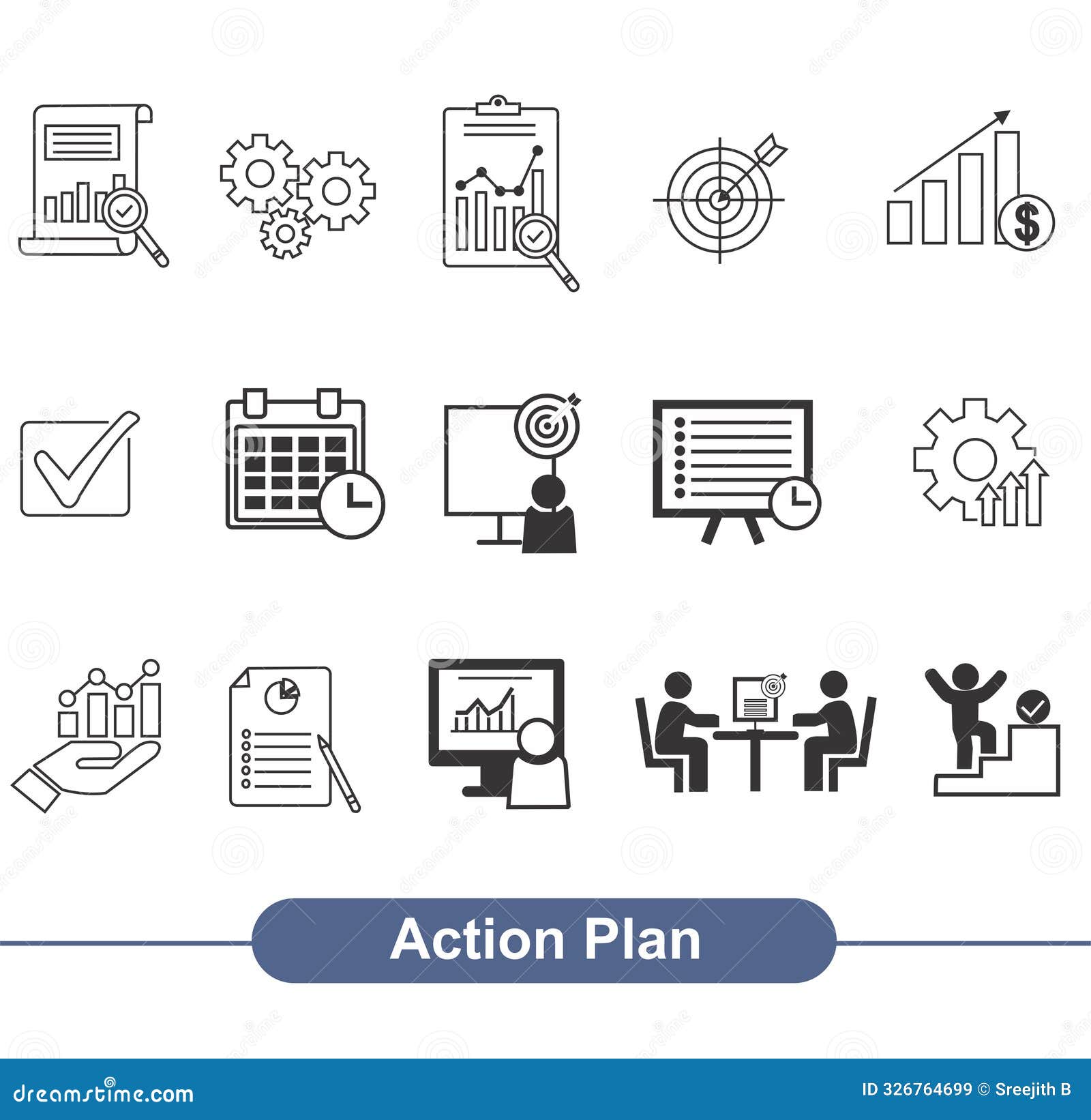 Action Plan Icon and Formation Using Symbols Using Icon Stock ...