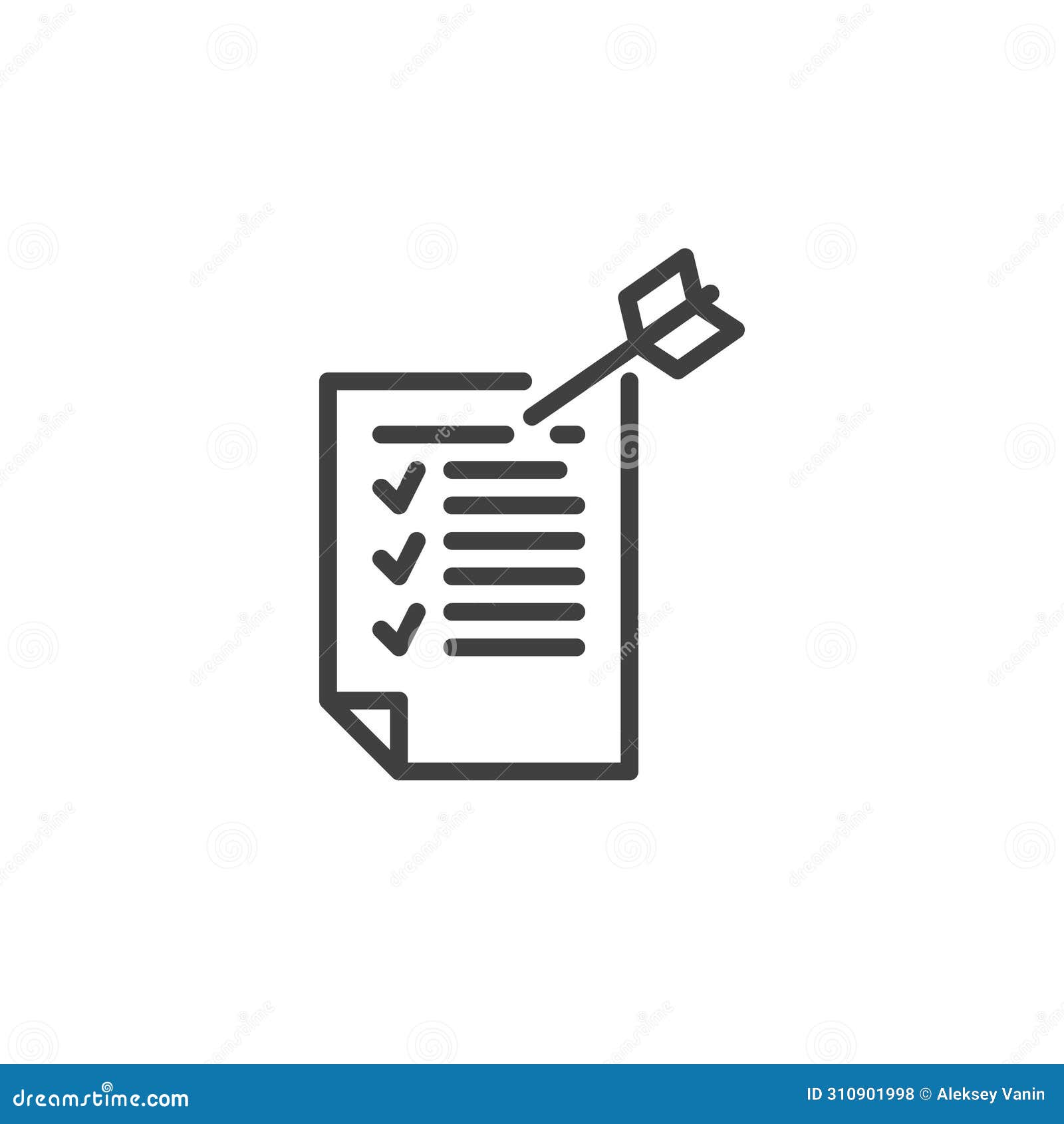 Action Plan line icon stock vector. Illustration of checklist - 310901998