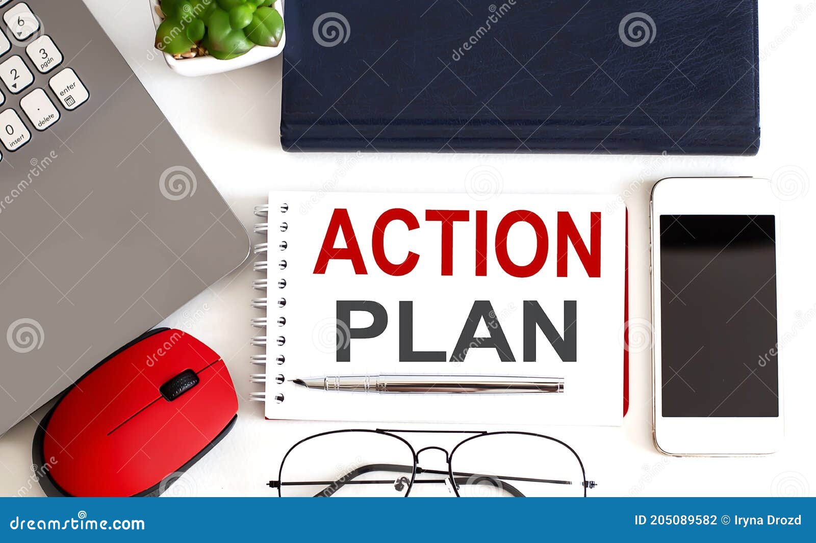 Action Plan Memo Written on a Notebook with Laptop Stock Photo - Image ...