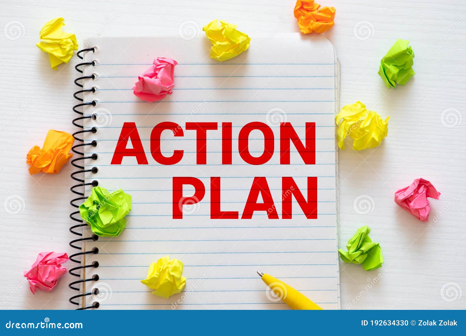 Action Plan Memo Written on a Notebook with Pen Stock Photo - Image of ...