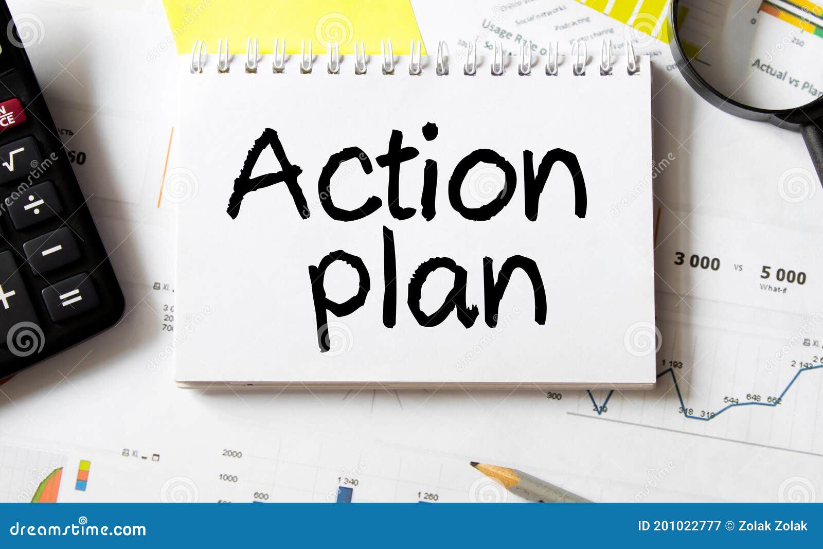 Action Plan Memo Written on a Notebook with Pen Stock Image - Image of ...