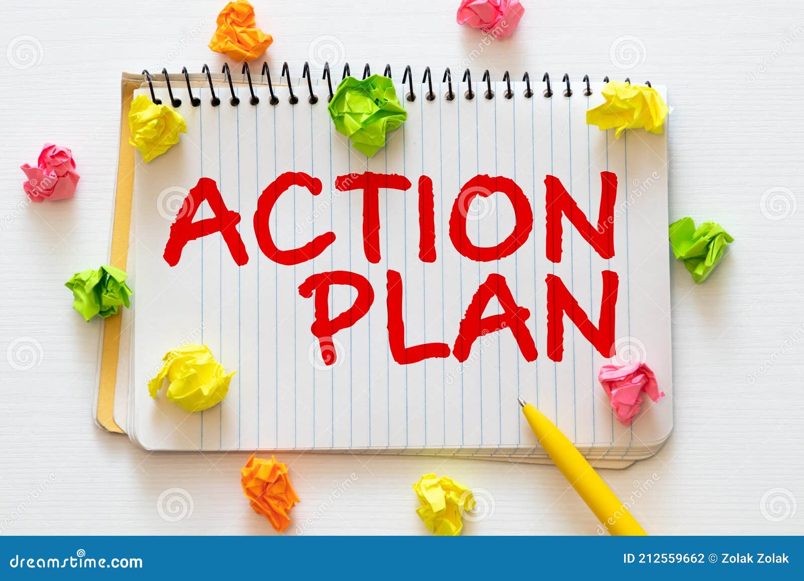 Action Plan Memo Written on a Notebook with Pen Stock Photo - Image of ...