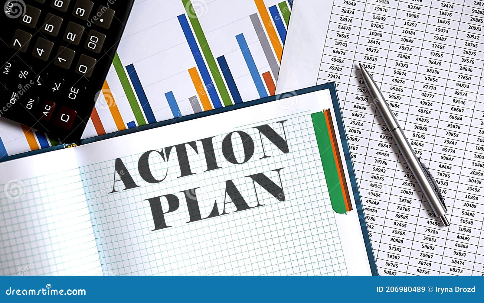 Action Plan Memo Written on a Notebook with Pen and Chart Stock Image ...
