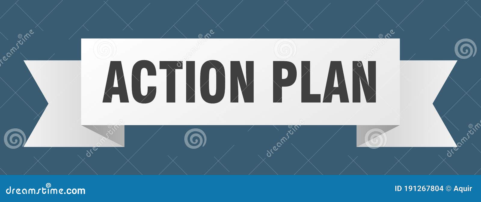 Action plan ribbon. stock vector. Illustration of sticker - 191267804