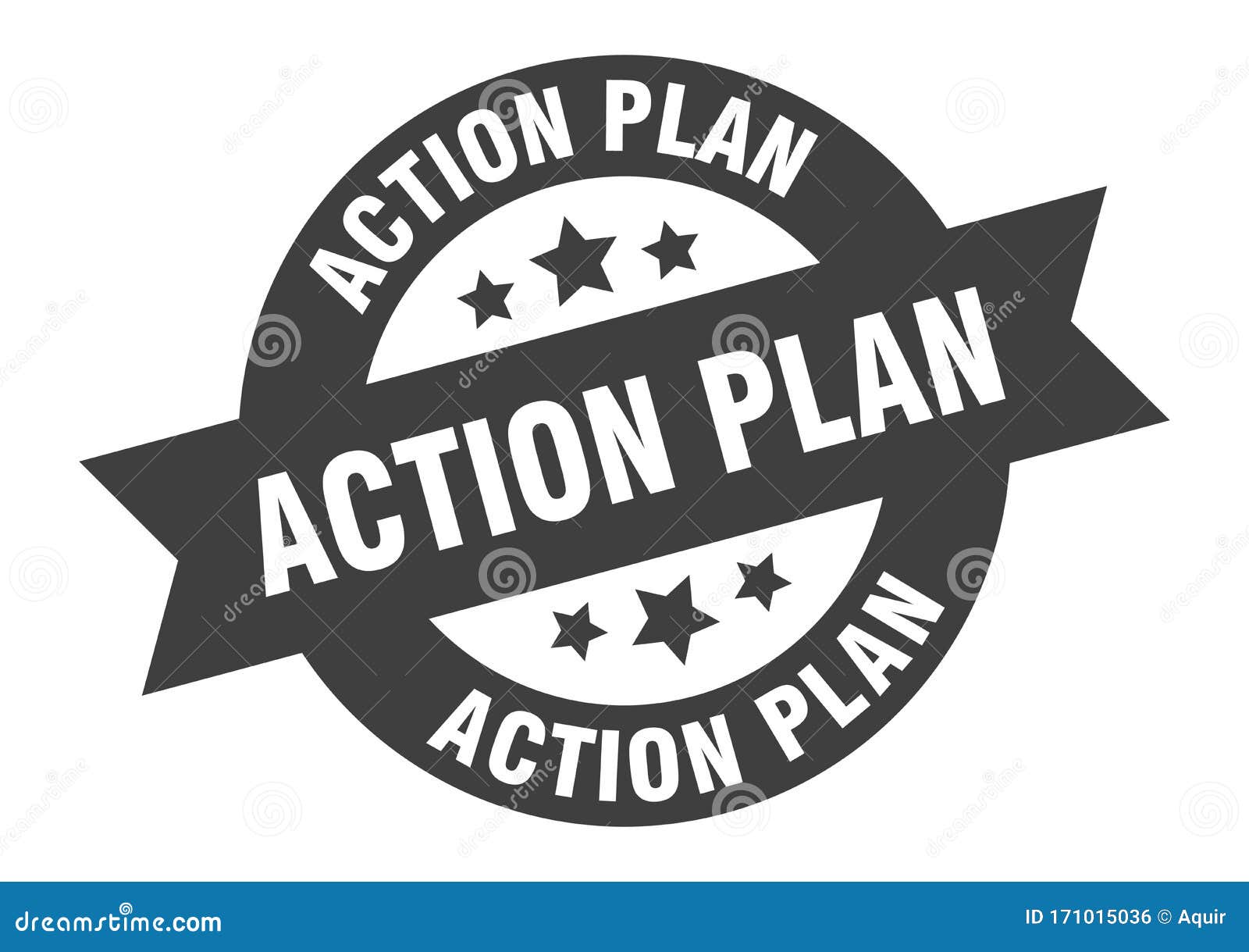 Action Plan Sign. Action Plan Round Ribbon Sticker Stock Vector ...