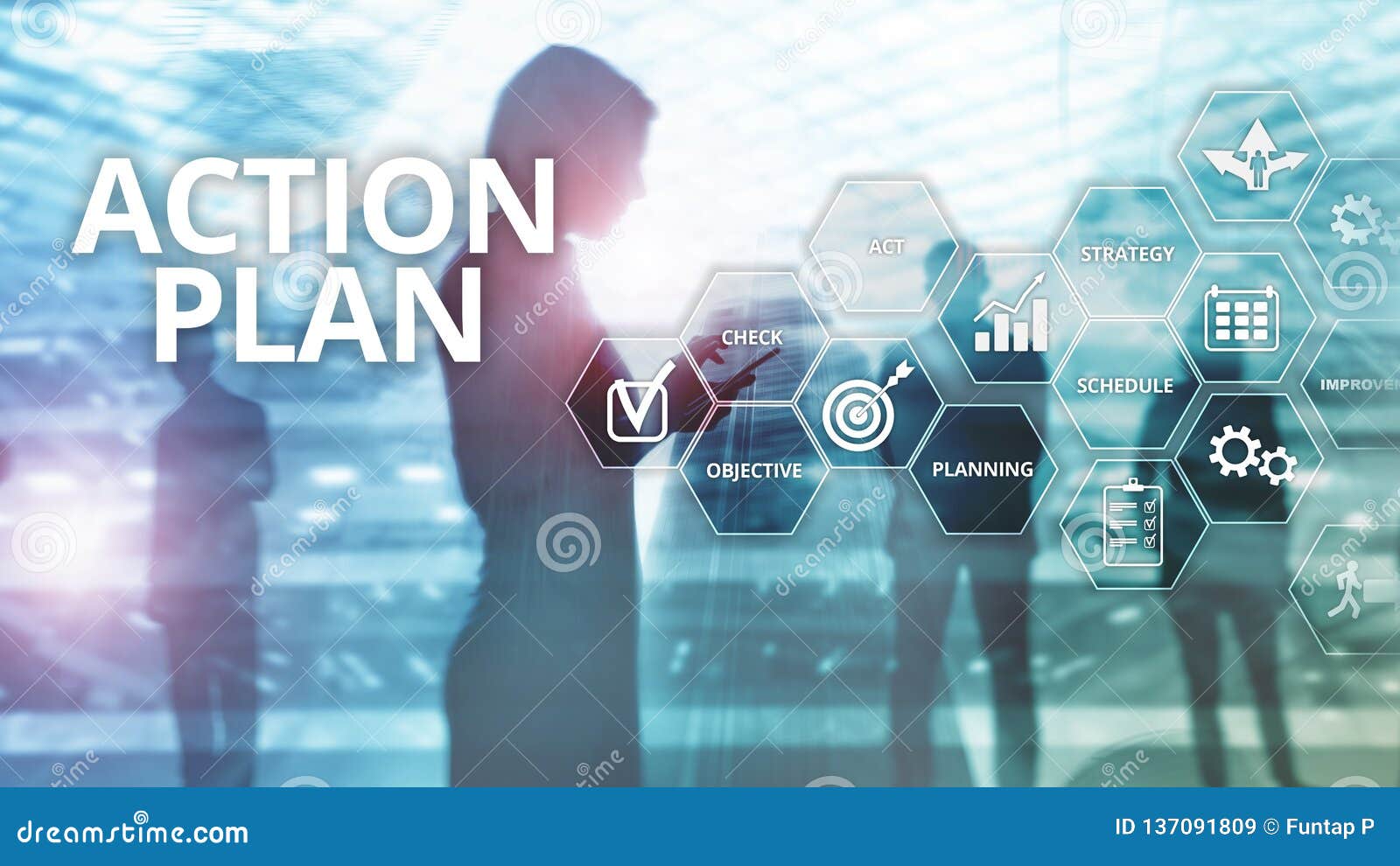 Action Plan Strategy Planning Vision Direction. Financial Concept on ...