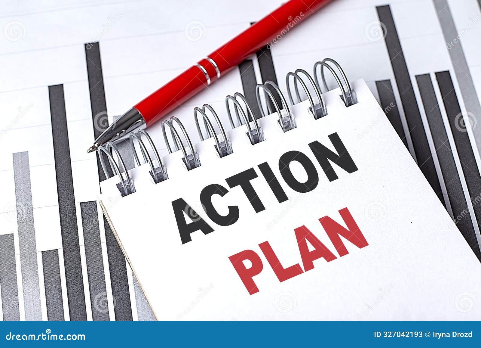 ACTION PLAN Text on Notebook on Chart with Pen Stock Image - Image of ...