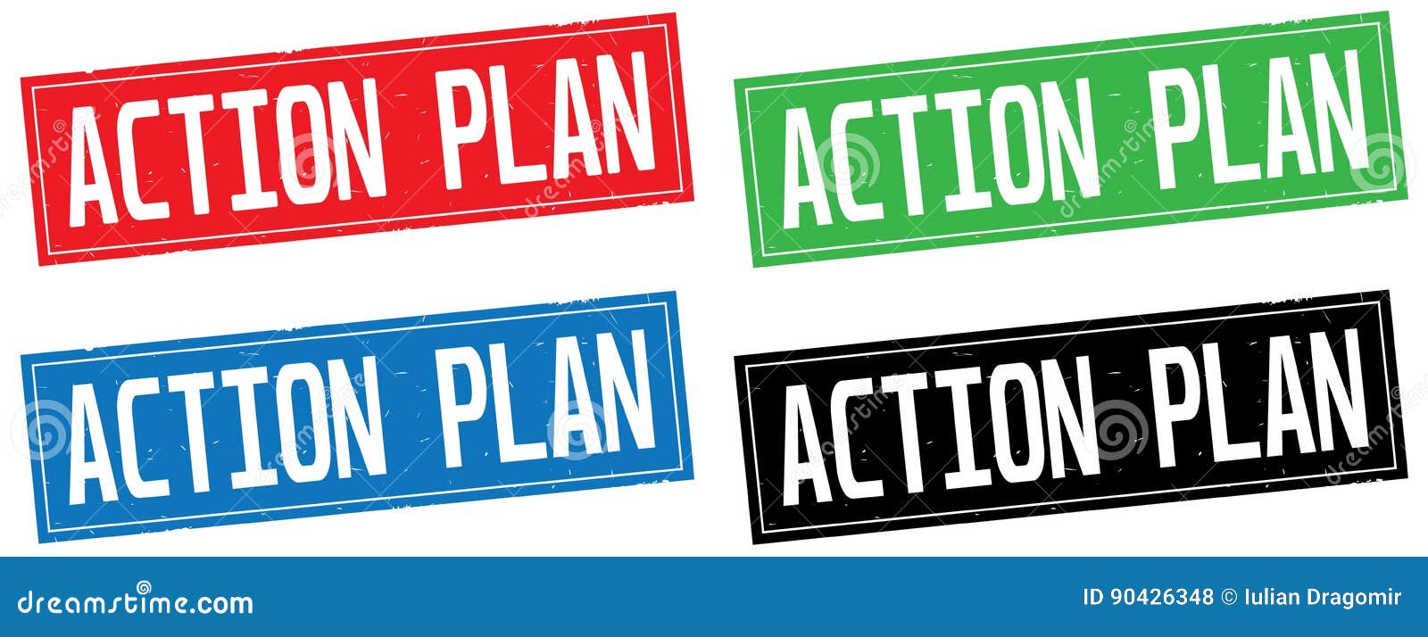 ACTION PLAN Text, on Rectangle Stamp Sign. Stock Illustration ...
