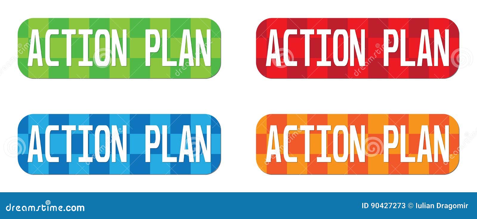 ACTION PLAN Text, on Rectangle, Zig Zag Pattern Stamp Sign. Stock ...