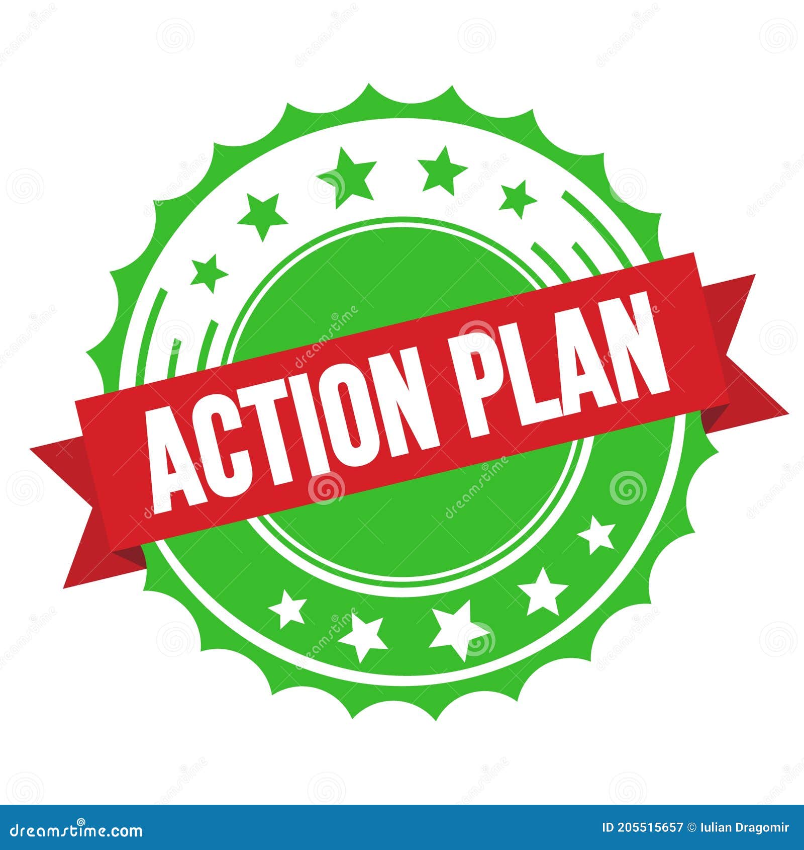 ACTION PLAN Text on Red Green Ribbon Stamp Stock Illustration ...