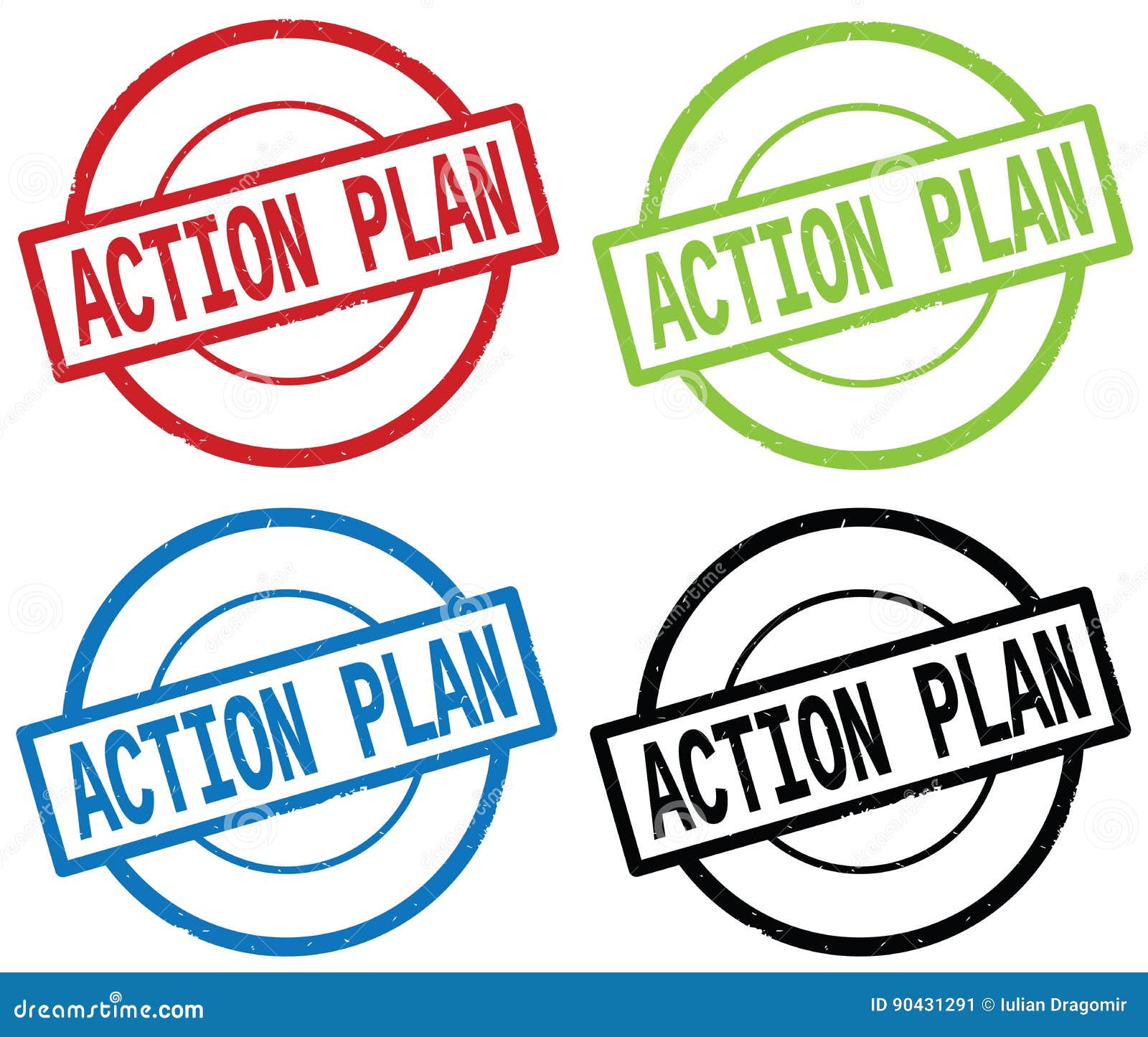 ACTION PLAN Text, on Round Simple Stamp Sign. Stock Illustration ...
