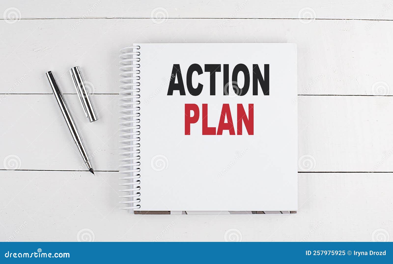 ACTION PLAN Text Written on Notebook on the Wooden Background Stock ...