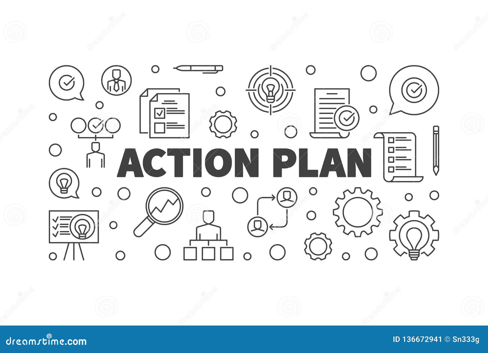 Action Plan Vector Outline Illustration or Banner Stock Vector ...