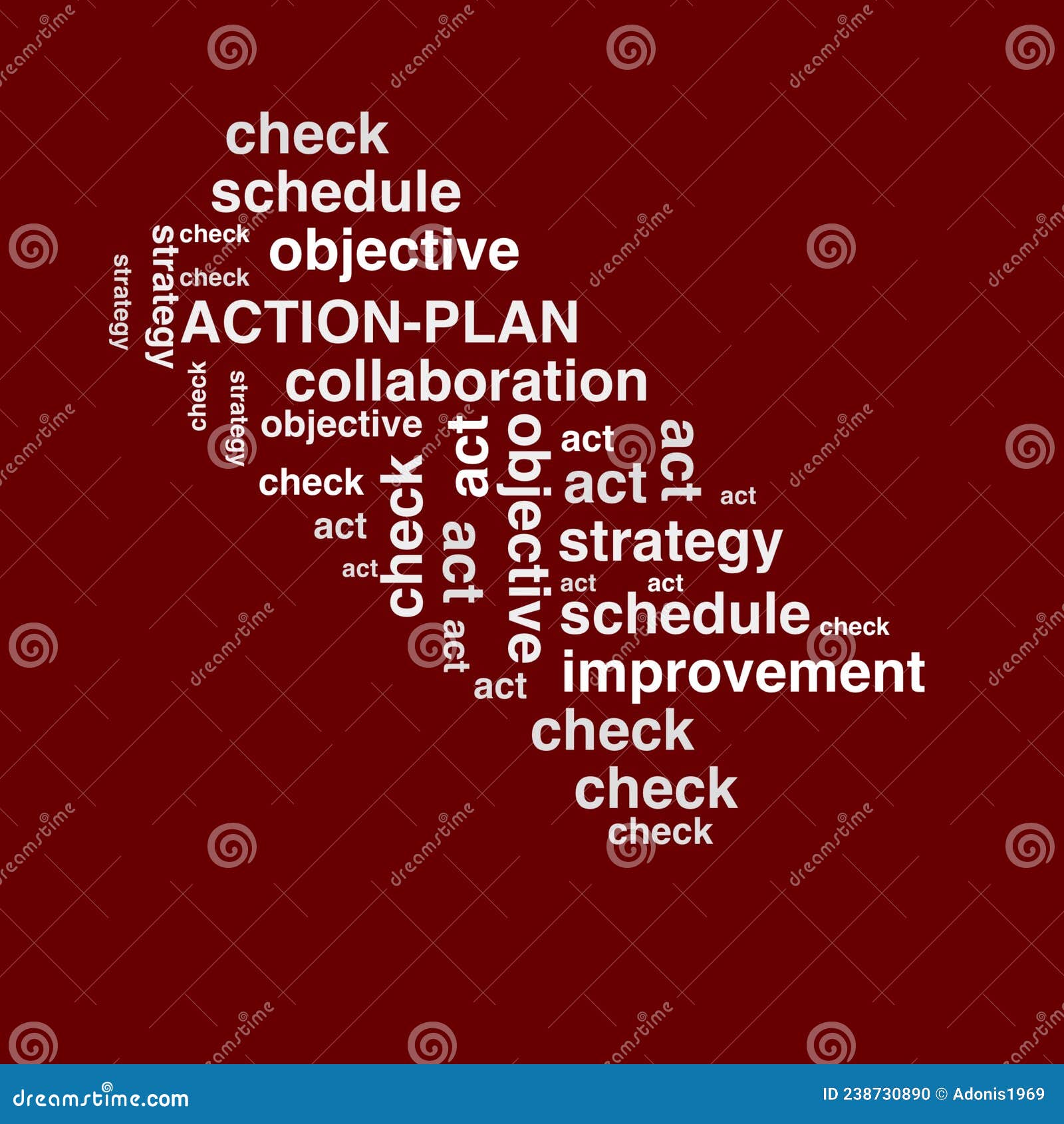 Action Plan Word Cloud on Red Stock Illustration - Illustration of ...