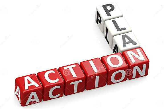 Action Plan Word on Red and White Crossword Stock Illustration ...