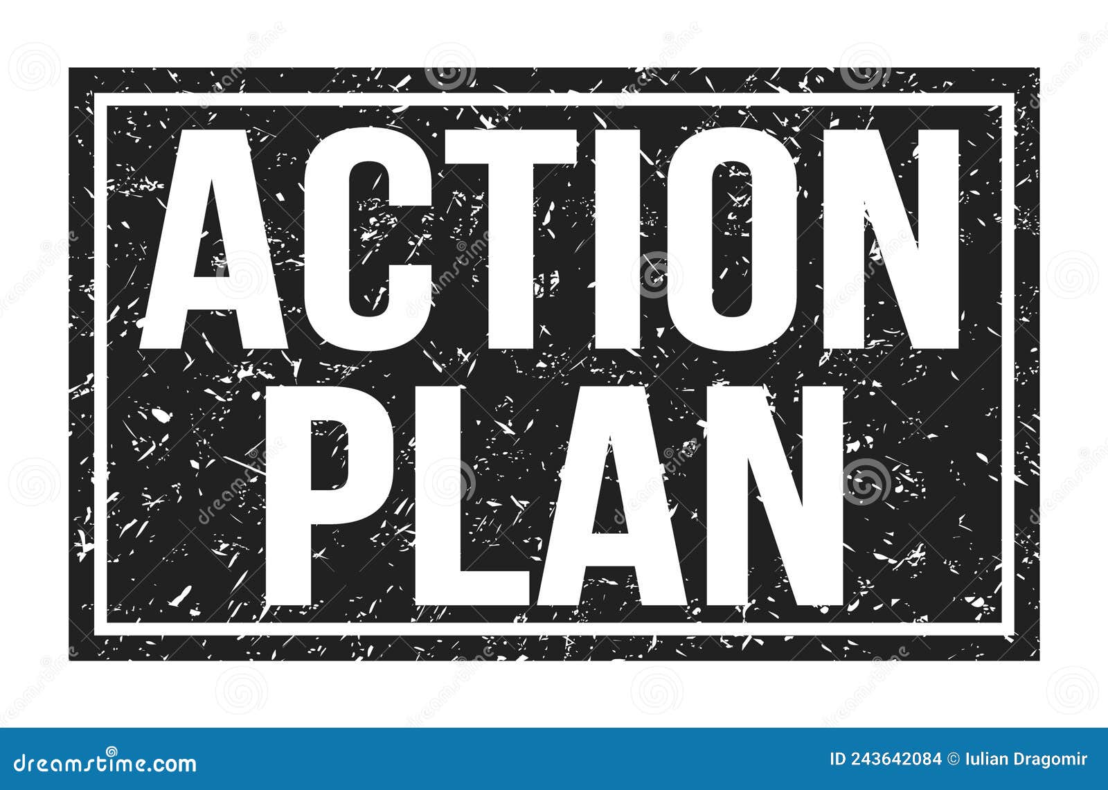 ACTION PLAN, Words on Black Rectangle Stamp Sign Stock Illustration ...