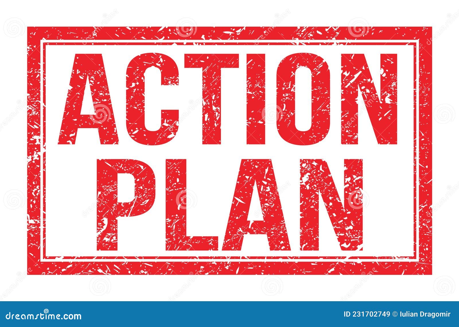 ACTION PLAN, Words on Red Rectangle Stamp Sign Stock Illustration ...