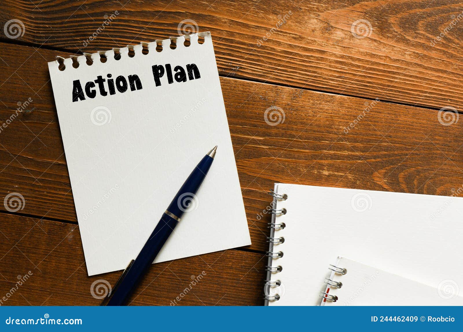 Action Plan Words Written in an Office Notebook. Concept in Business ...