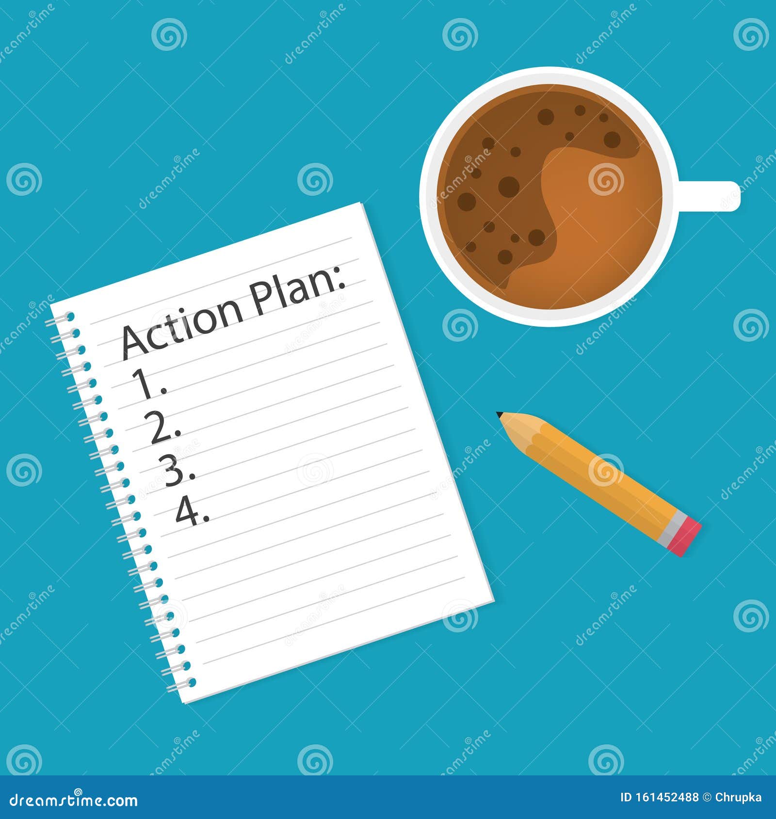 Action Plan Written in Spiral Notebook Stock Vector - Illustration of ...