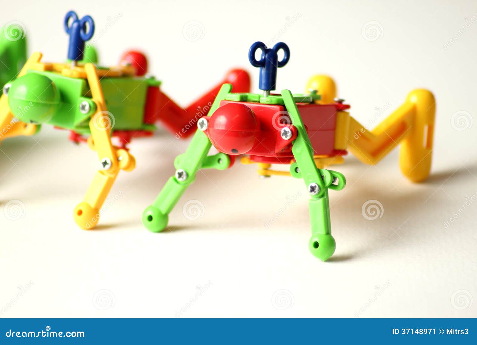 Action Plastic Robot on White Stock Image - Image of plastic, model ...