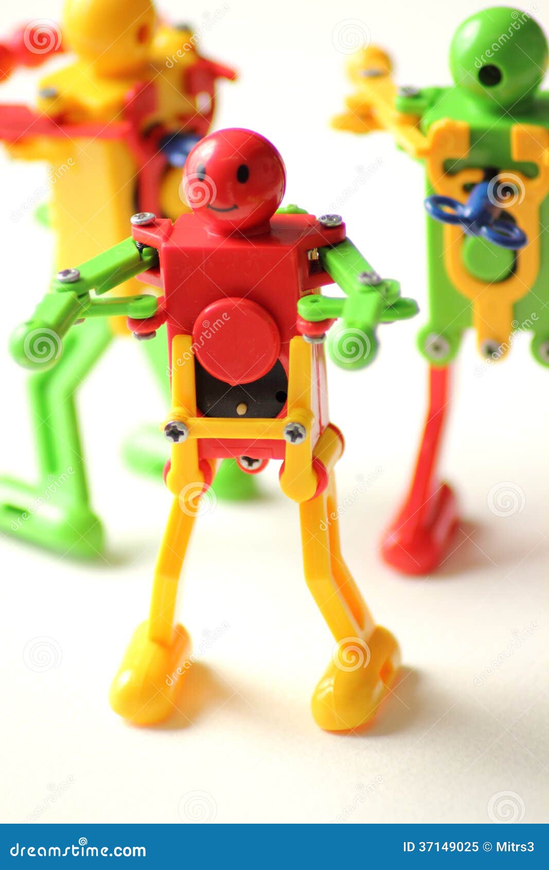Action Plastic Robot on White Stock Image - Image of technology, action ...