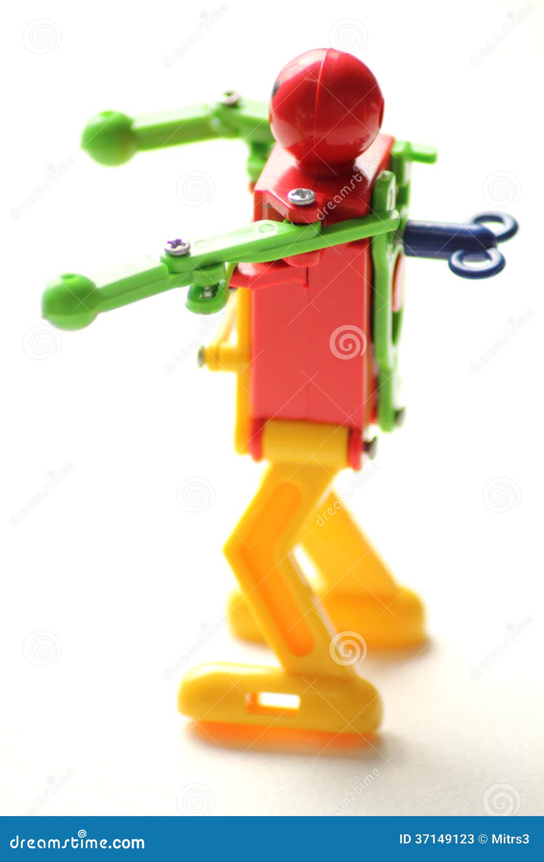Action Plastic Robot on White Stock Image - Image of child, action ...