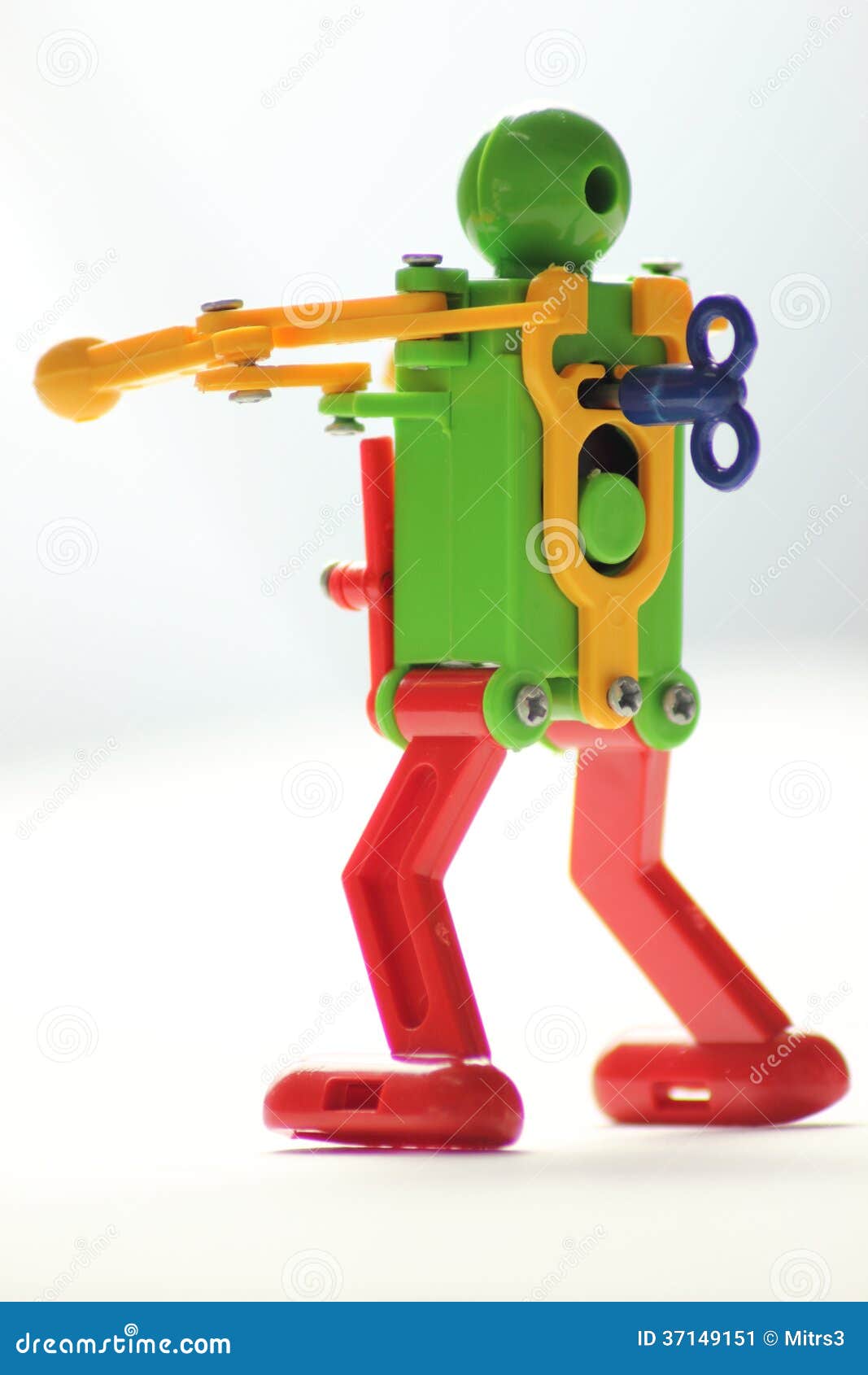 Action Plastic Robot on White Stock Image - Image of model, product ...