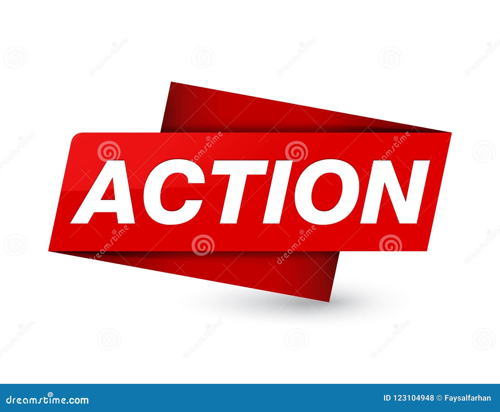 Action Premium Red Tag Sign Stock Illustration - Illustration of ...