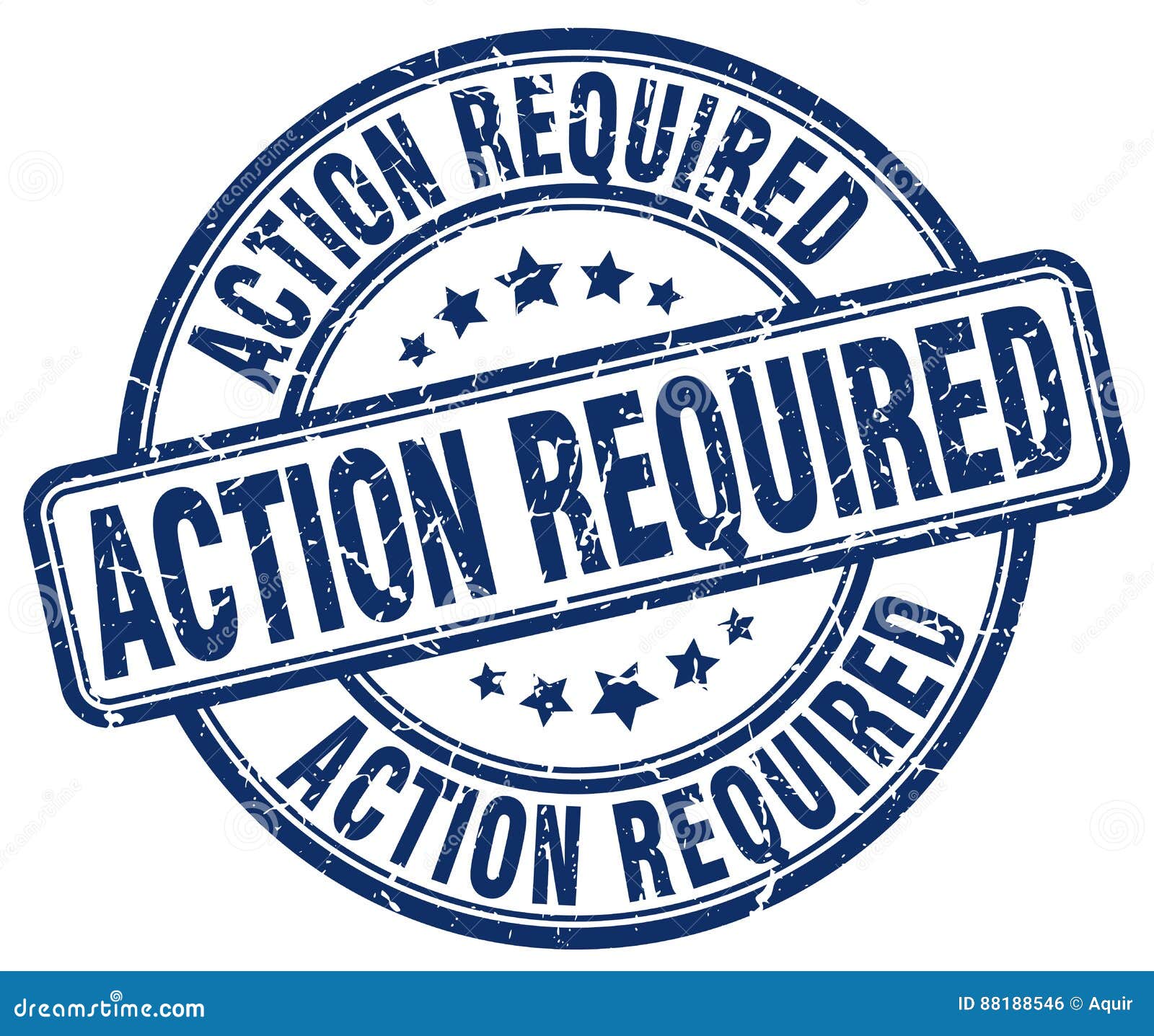Action Required Blue Grunge Round Vintage Stamp Stock Vector ...