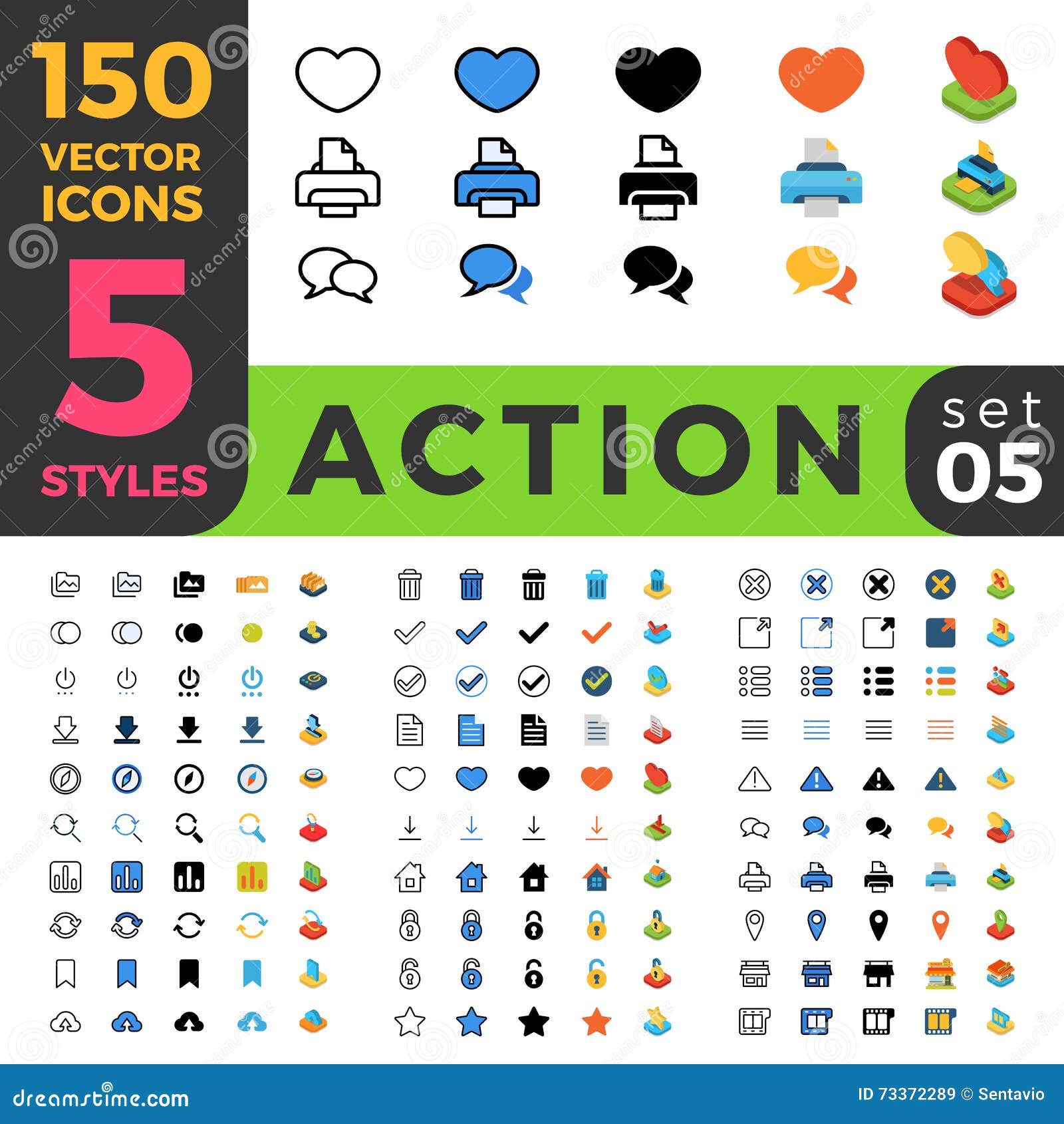 Action Settings 150 Line Flat Isometric Mobile Web Stock Vector ...
