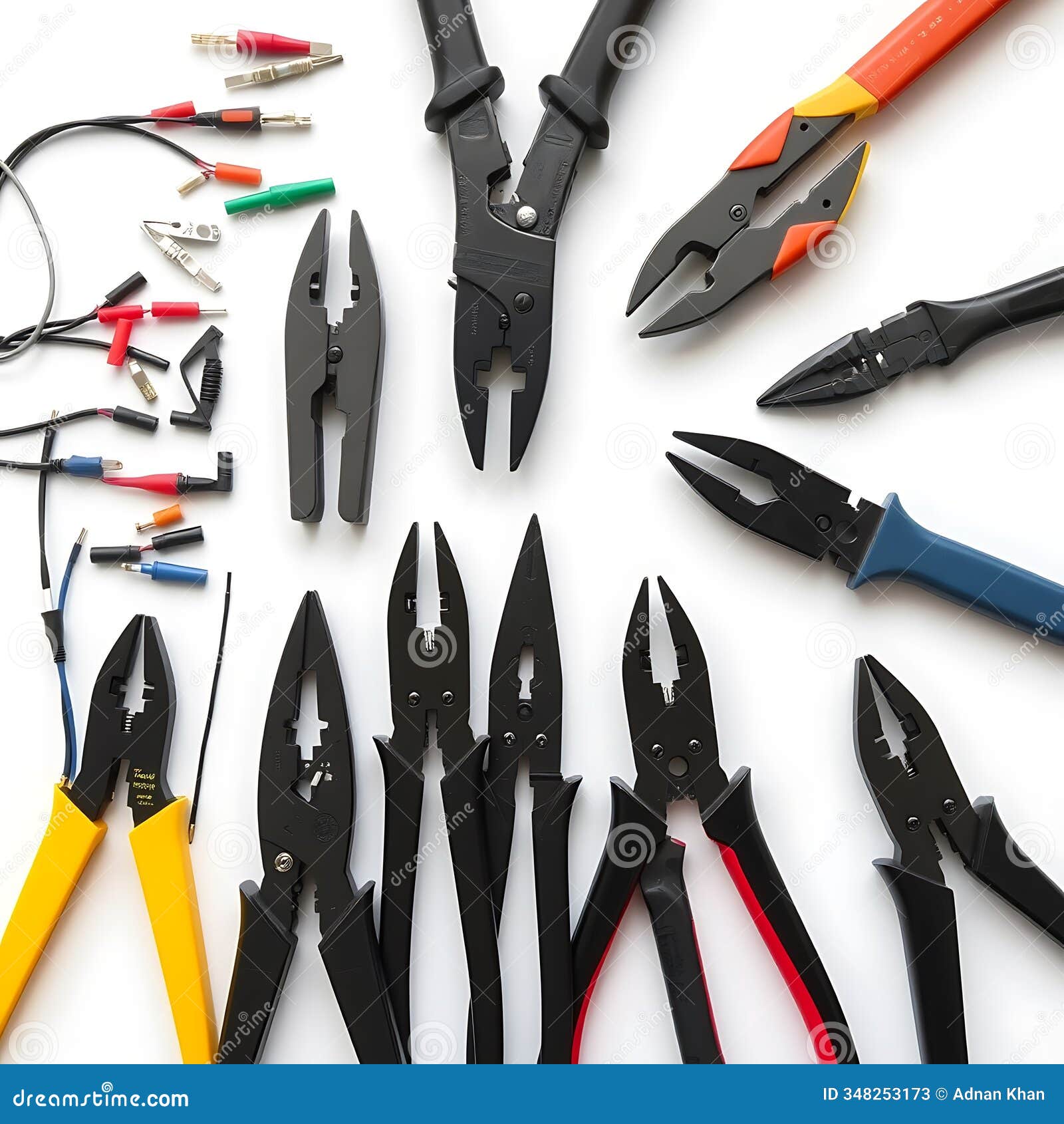 Action Shot of a Crimping Tool in Motion with the Tool Clamping Down on ...