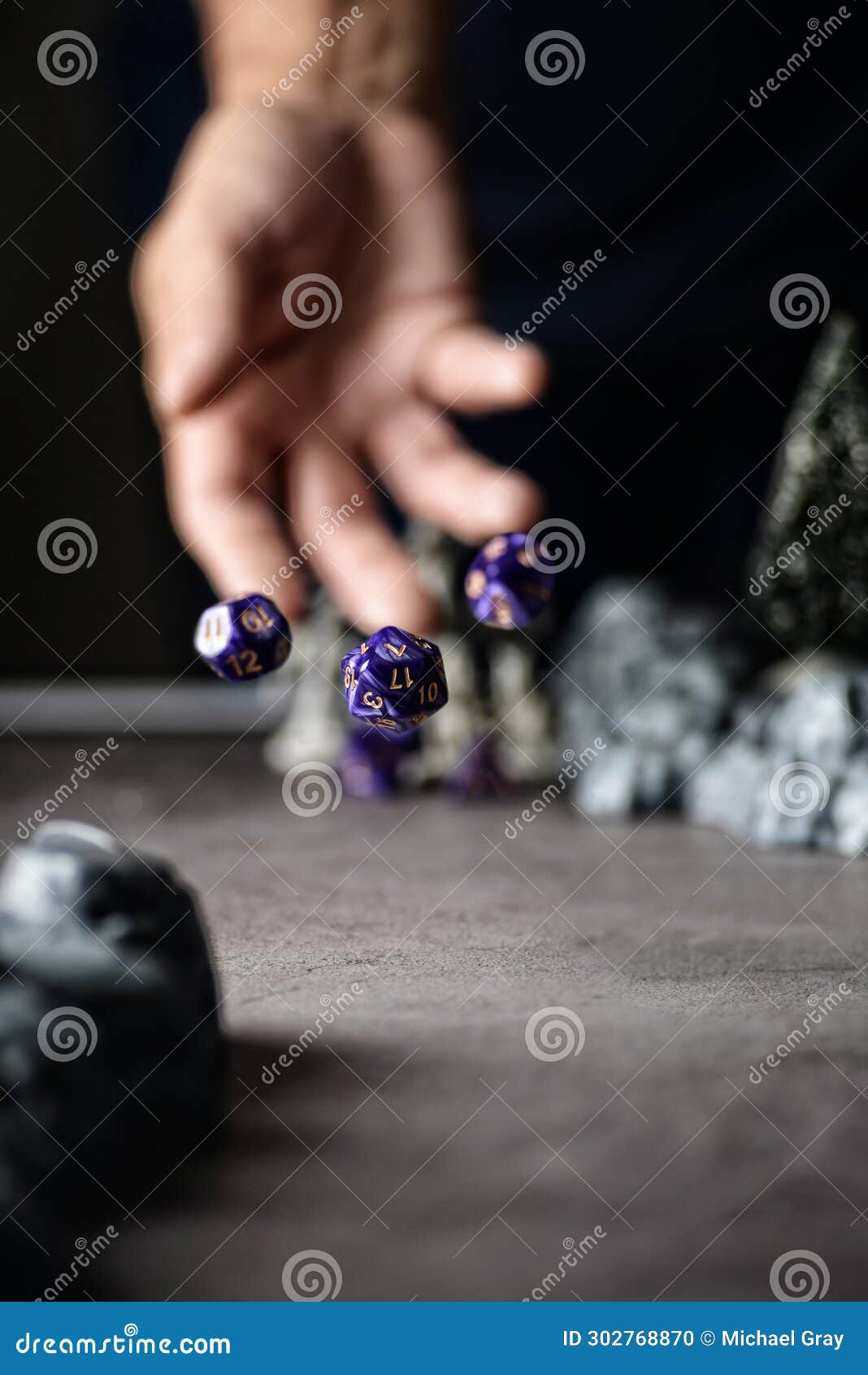Action Shot of Throwing D and D Dice Stock Photo - Image of gamer ...