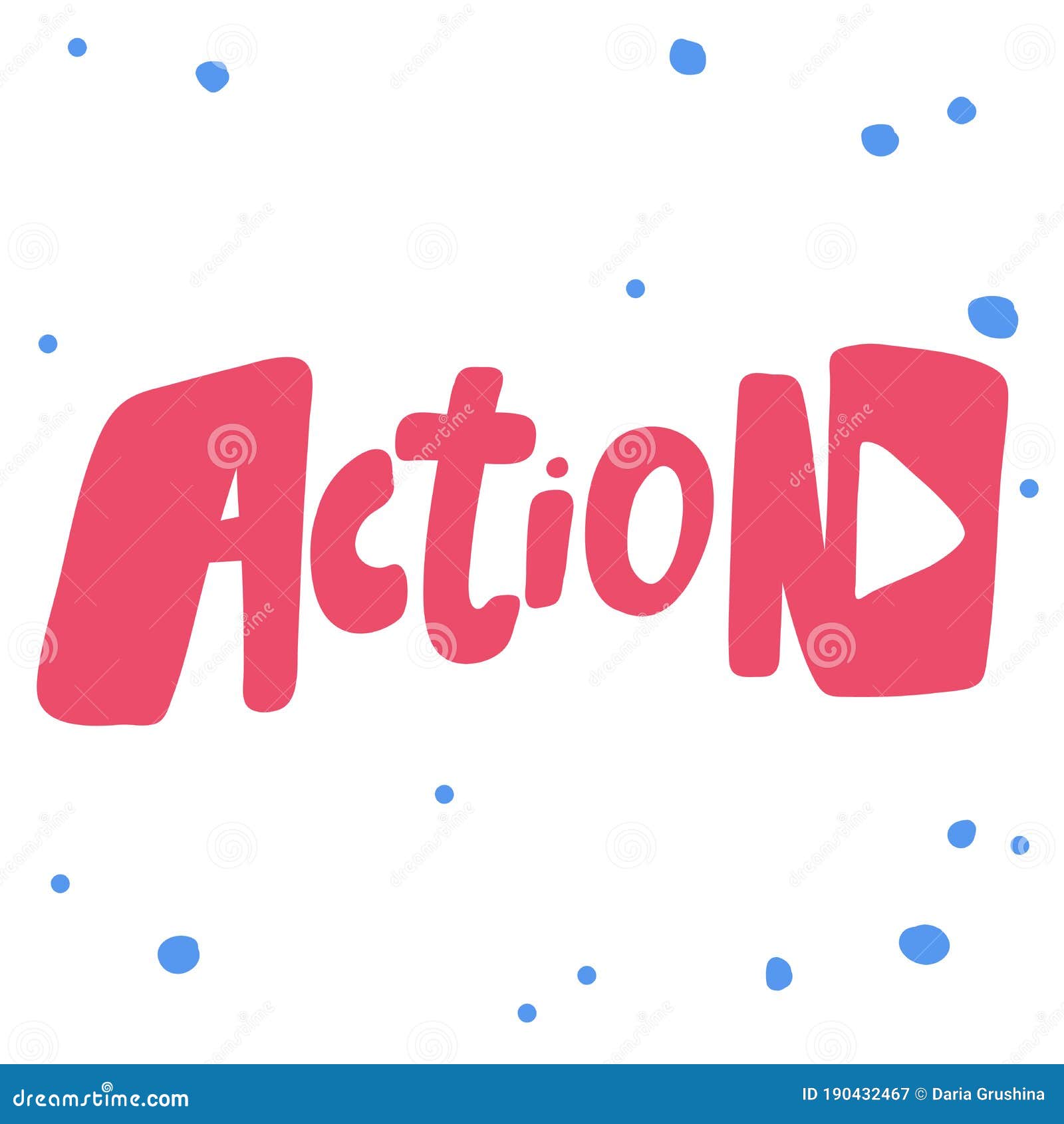 Action. Sticker for Social Media Content. Vector Hand Drawn ...