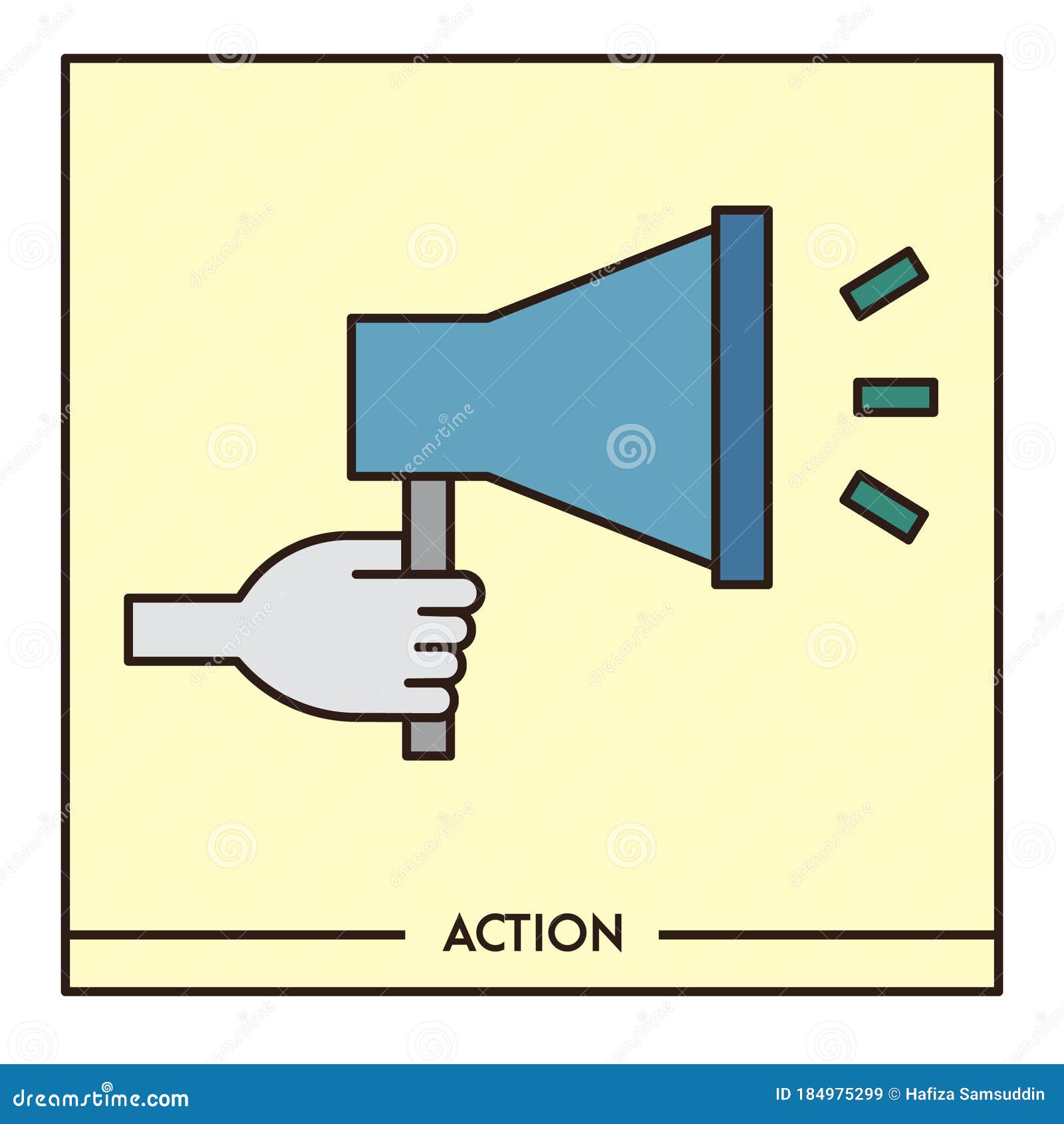 Action. Vector Illustration Decorative Design Stock Illustration ...