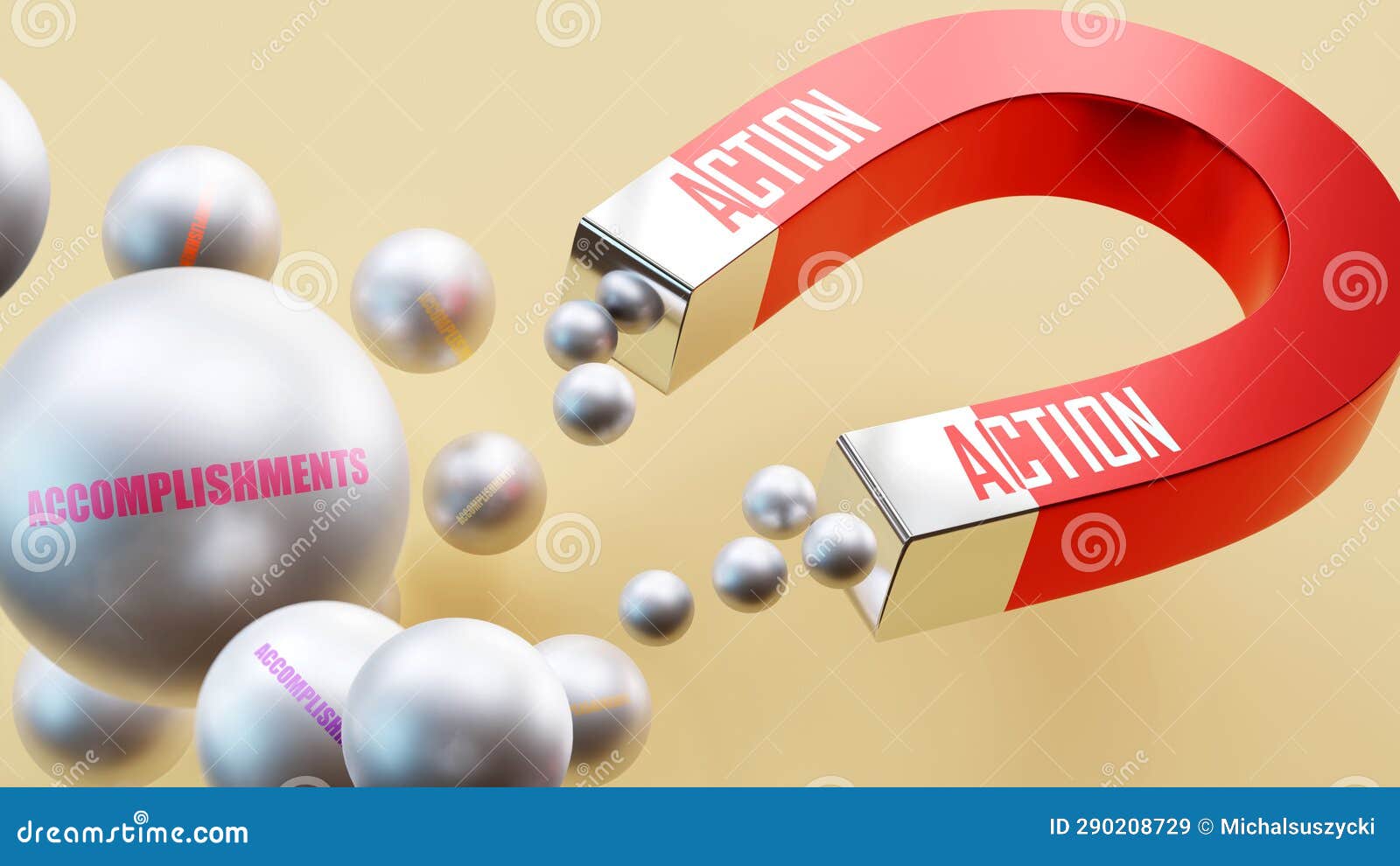 Action Which Brings Accomplishments. a Magnet Metaphor in Which Action ...