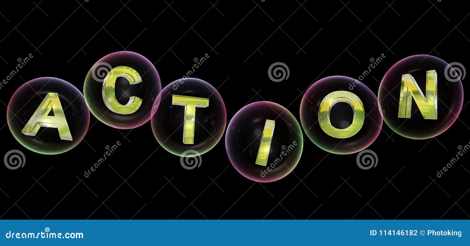 Action In Word Cloud Shows Inspired Activity Stock Photography ...