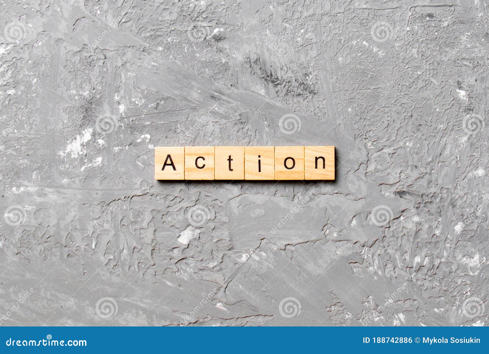 Action Word Written on Wood Block. Action Text on Table, Concept Stock ...