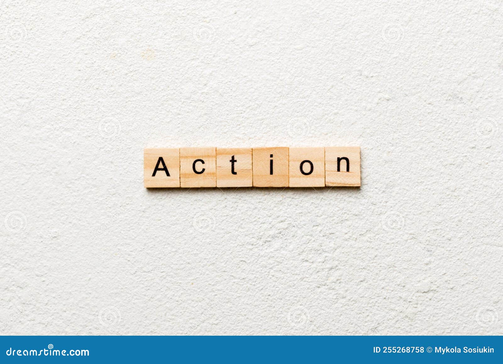 Action Word Written on Wood Block. Action Text on Table, Concept Stock ...