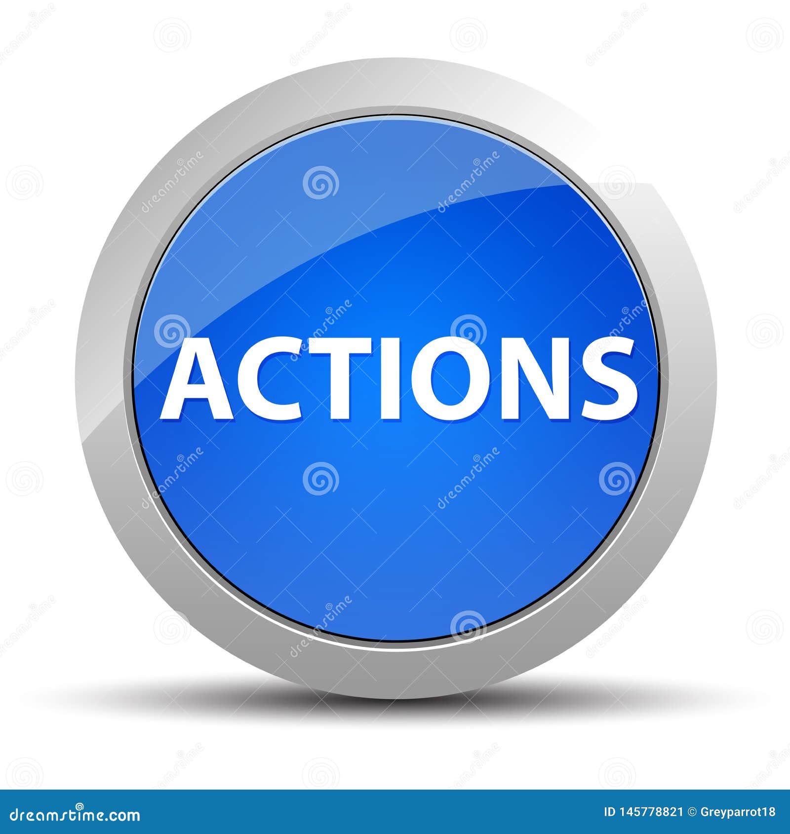 Actions blue round button stock illustration. Illustration of result ...