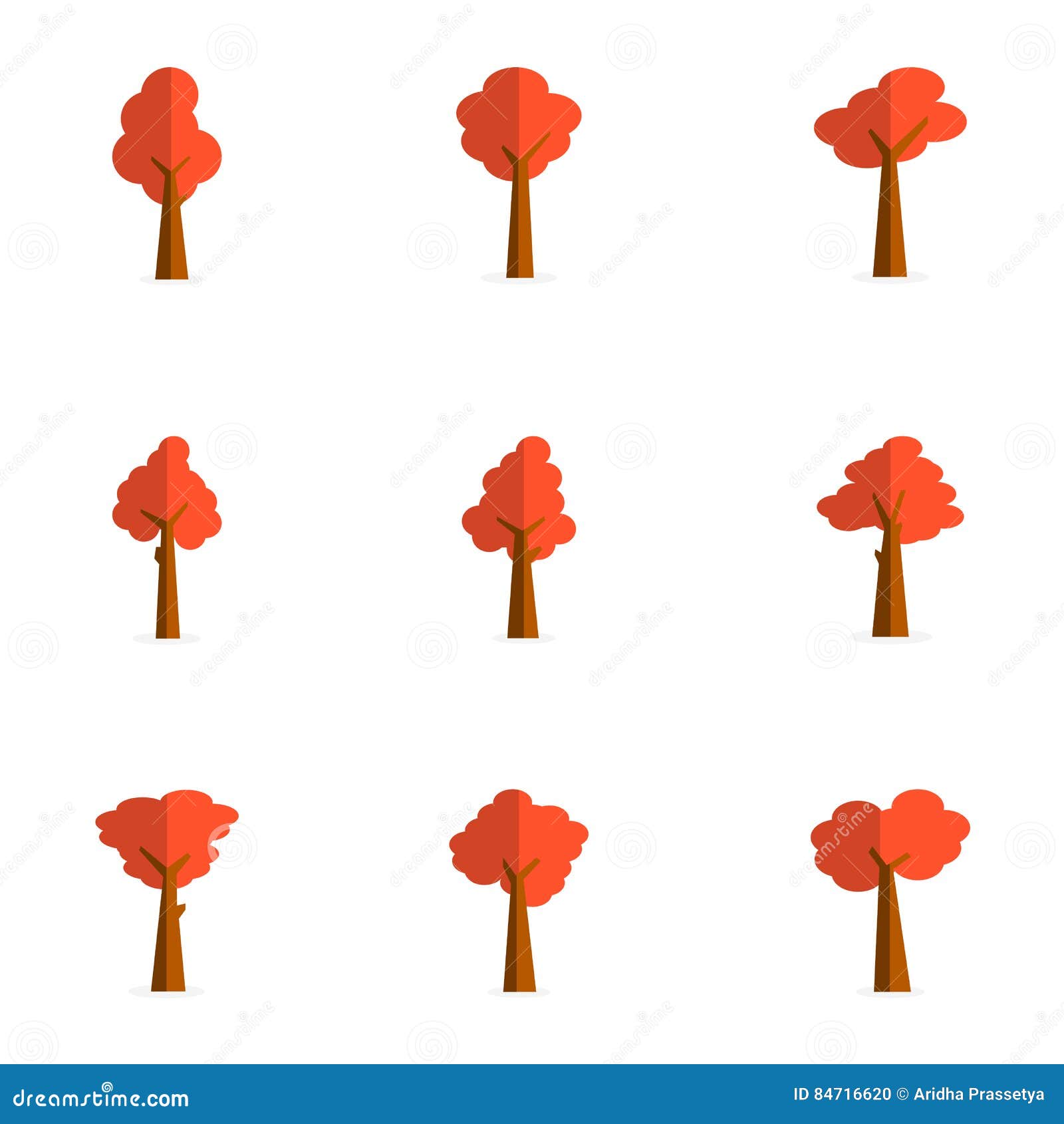 Actions De Collection D'arbre Rouge Illustration de Vecteur ...