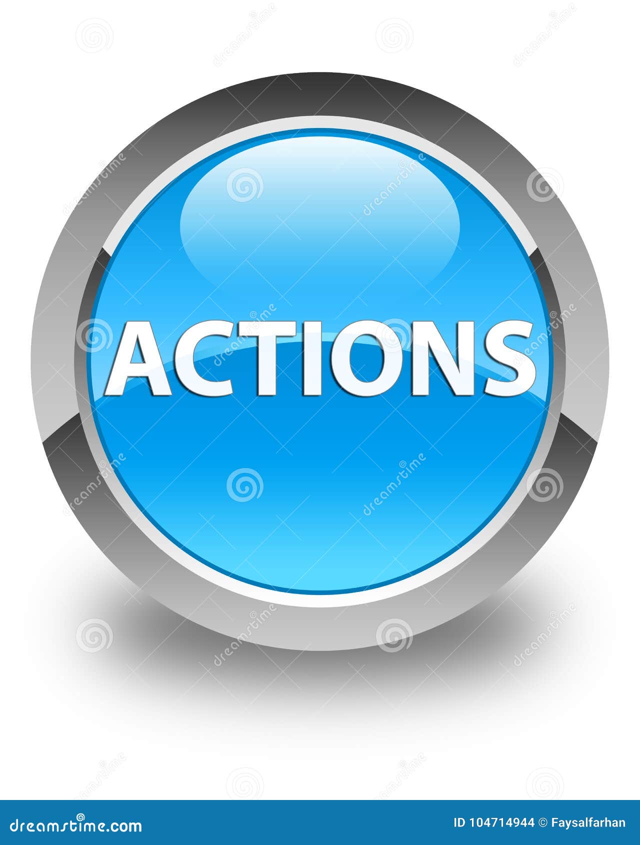 Actions Glossy Cyan Blue Round Button Stock Illustration - Illustration ...