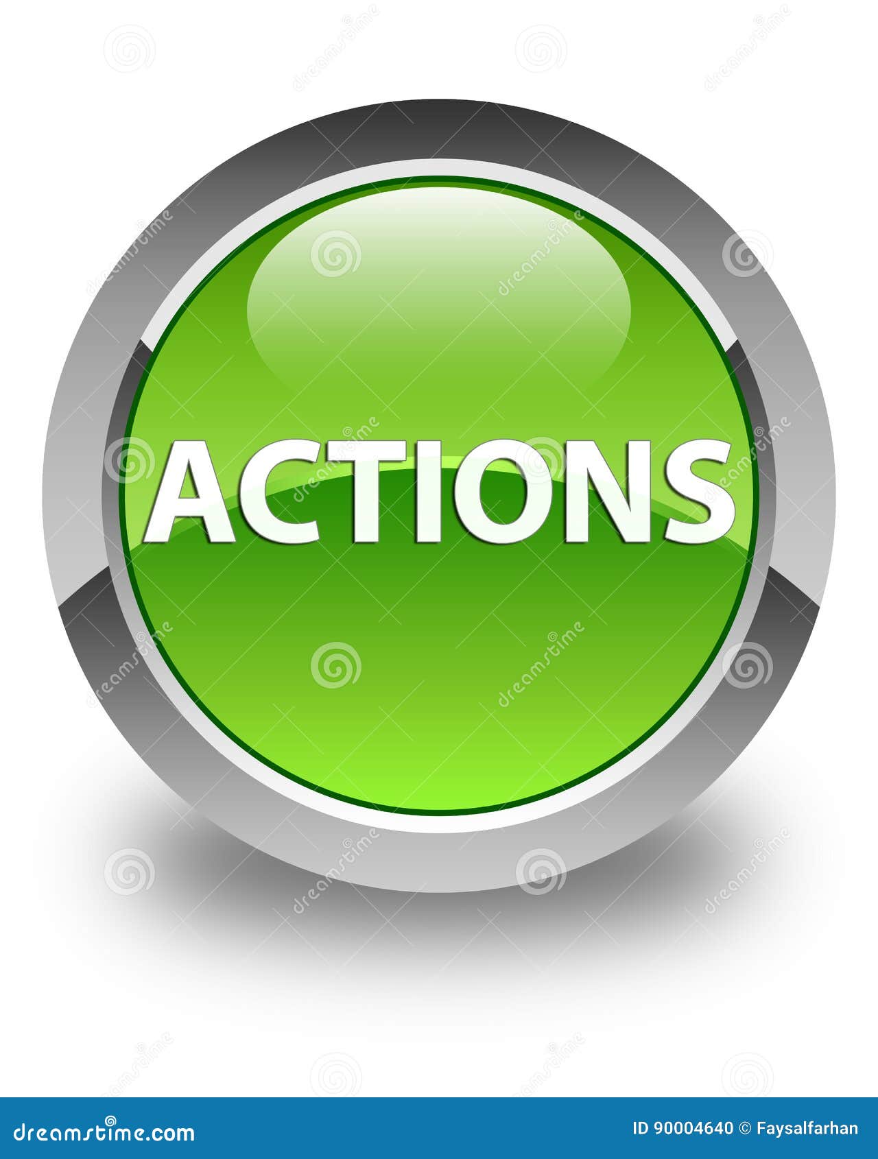 Actions Glossy Green Round Button Stock Illustration - Illustration of ...