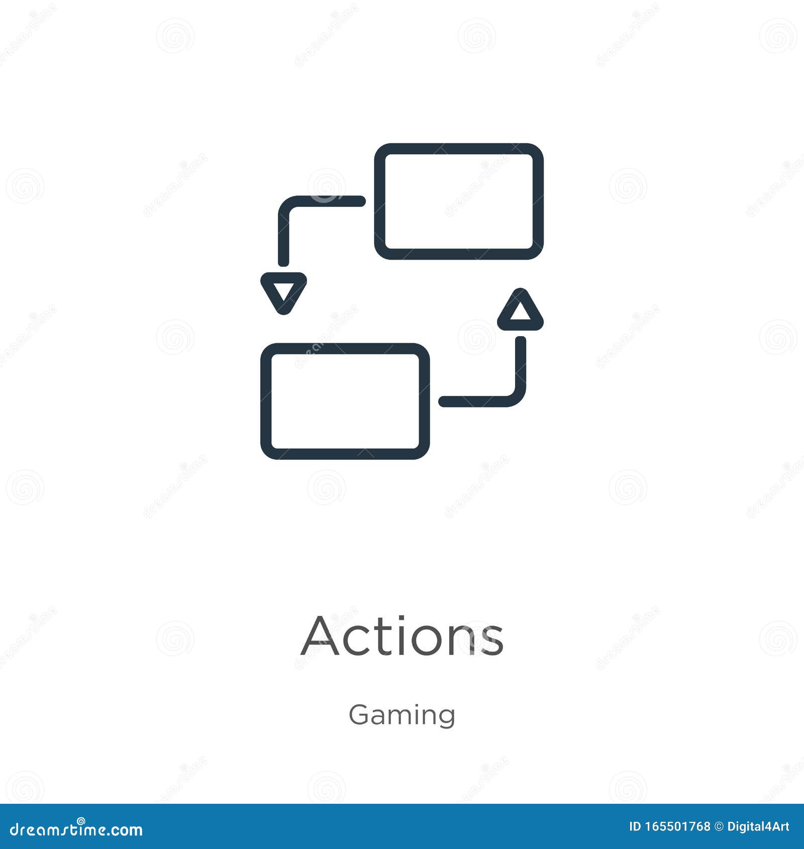 Actions Icon. Thin Linear Actions Outline Icon Isolated on White ...