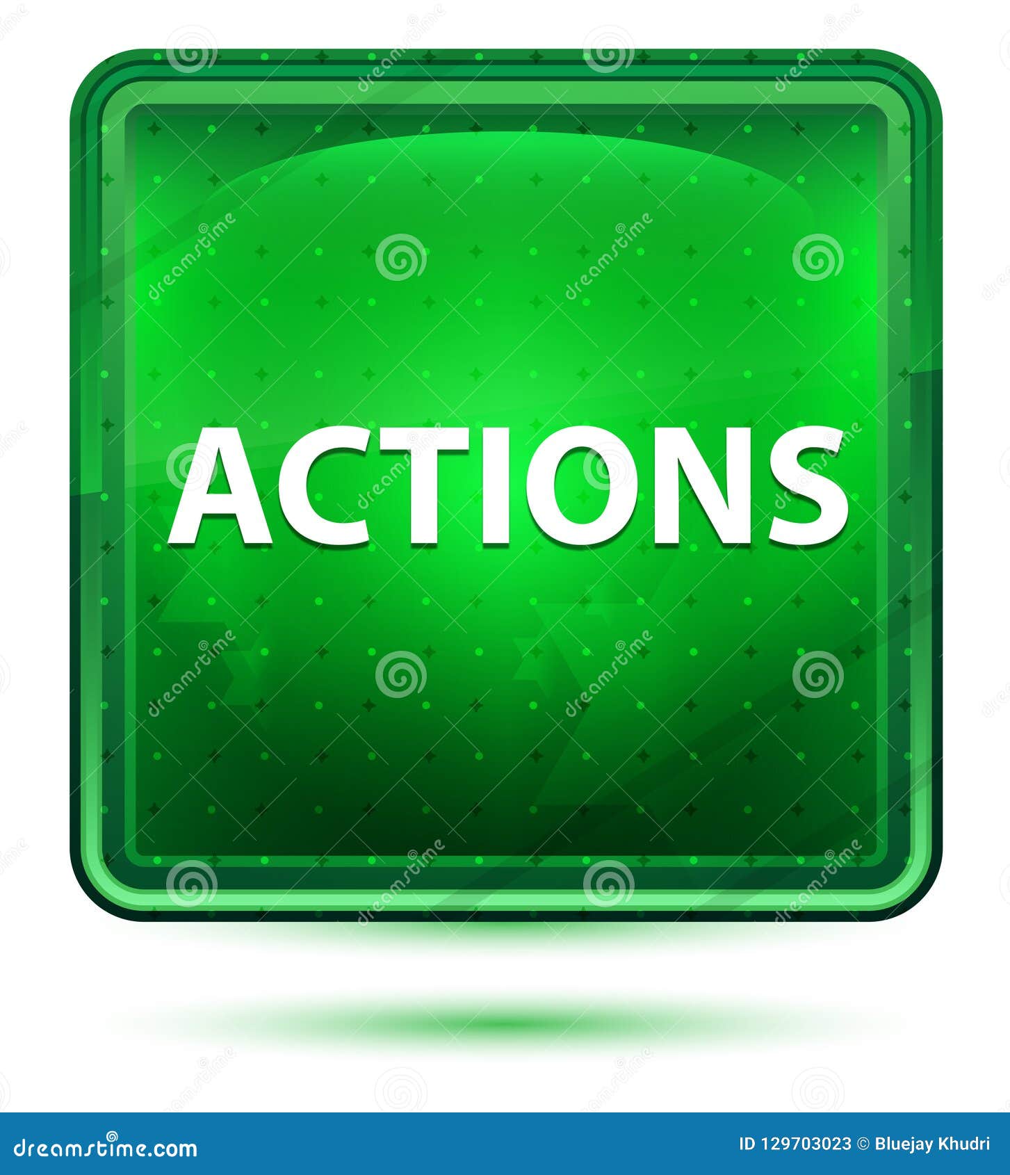 Actions Neon Light Green Square Button Stock Illustration ...