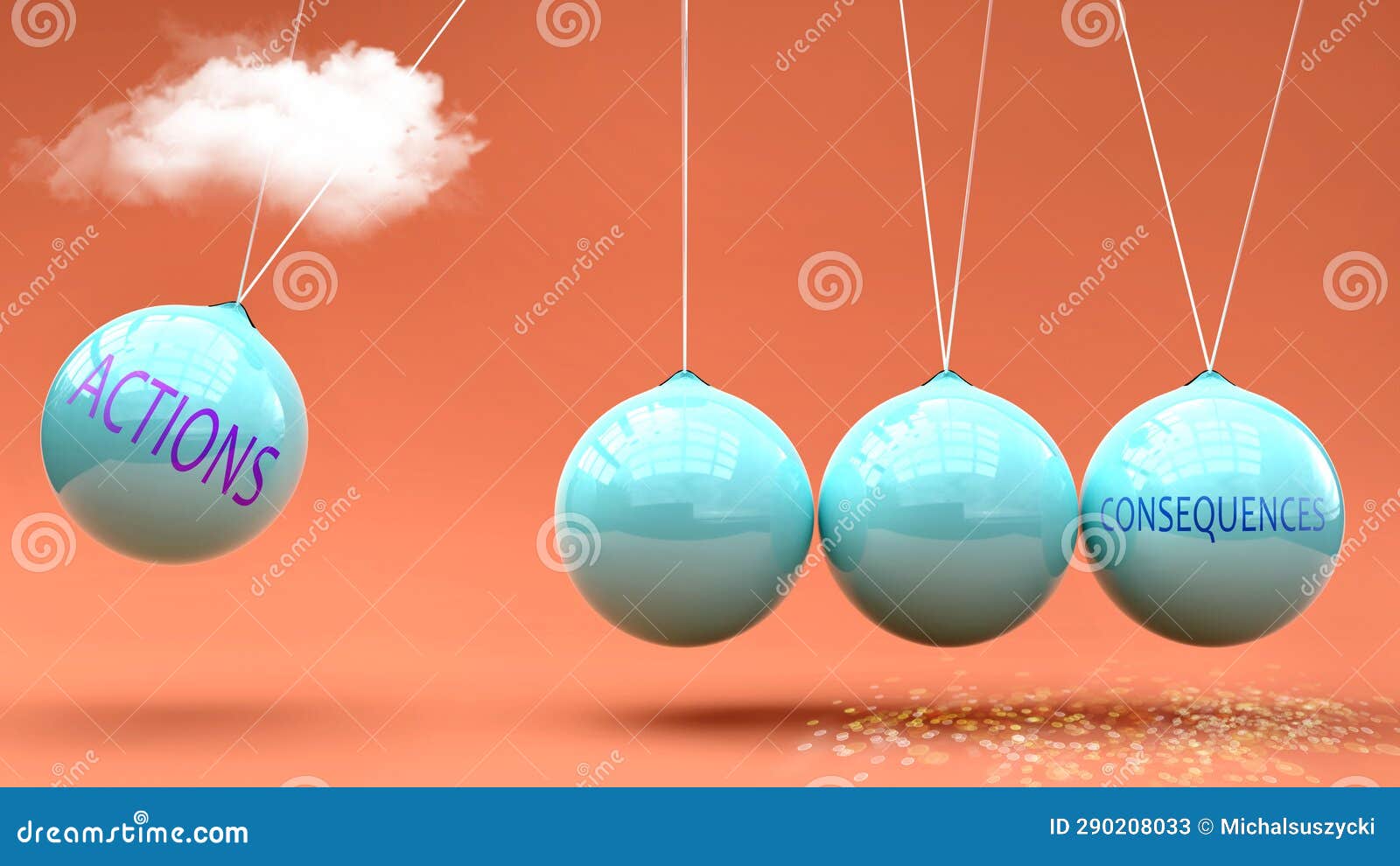 Actions Leads To Consequences. a Metaphor in Which Actions Gives Power ...